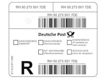 Rückschein Label International | Shop Deutsche Post