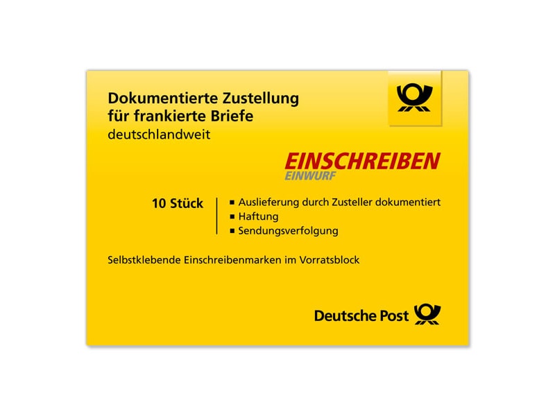 Einschreiben Einwurf, 10er-Block | Shop Deutsche Post Einschreiben Einwurf, 10er-Block | Shop Deutsche Post