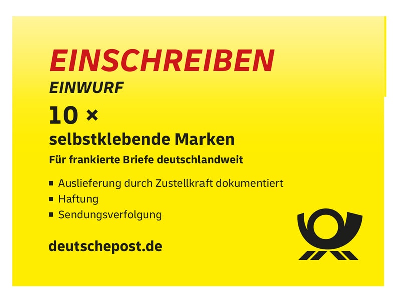 Einschreiben Einwurf, 10er-Block | Shop Deutsche Post Einschreiben Einwurf, 10er-Block | Shop Deutsche Post