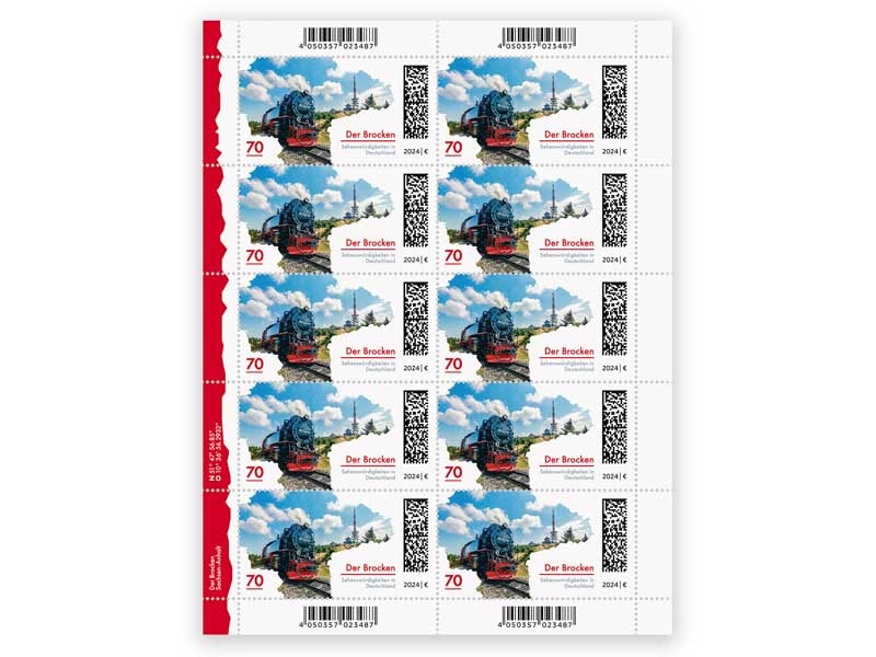 Der Brocken, Briefmarke zu 0,70 EUR, 10er-Bogen | Shop Deutsche Post