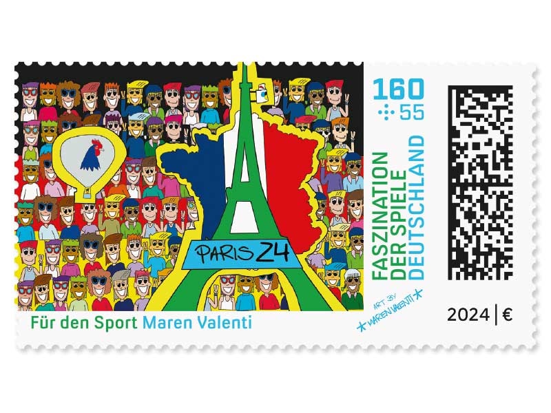 Olympische Spiele 2024 Paris - "Paris 2024", Briefmarke zu 1,60 + 0,55 ...