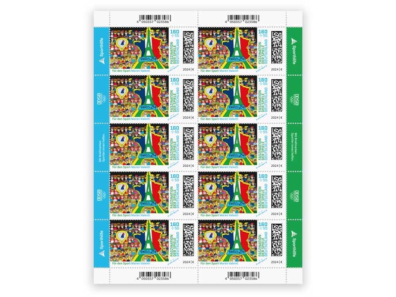 Olympische Spiele 2024 Paris - "Paris 2024", Briefmarke zu 1,60 + 0,55 ...