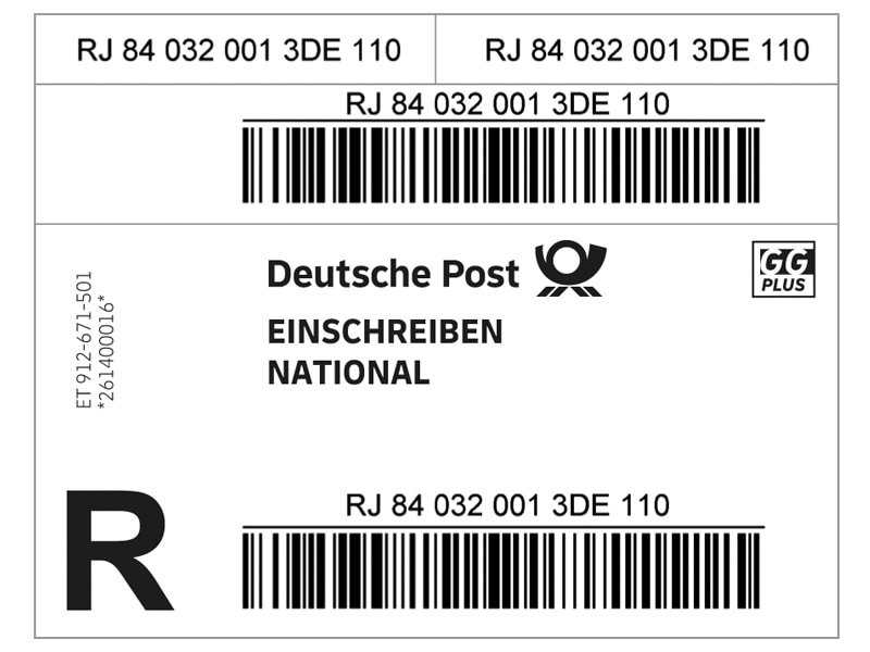 Einschreiben Label National, 50 Stk. | Shop Deutsche Post