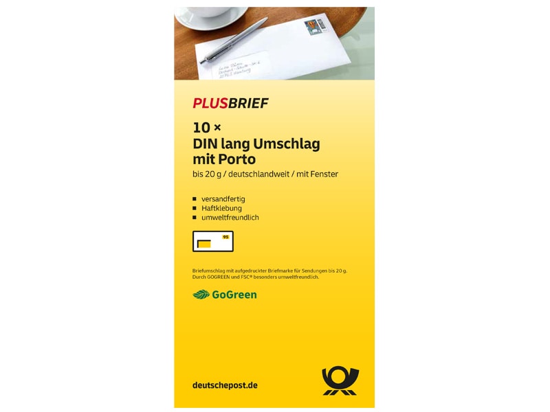 Plusbriefe, DIN lang mit Fenster, 10er-Set | Shop Deutsche Post