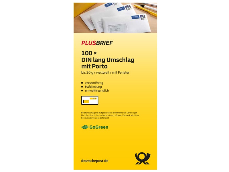 Plusbriefe, DIN lang mit Fenster, 100er-Set | Shop Deutsche Post